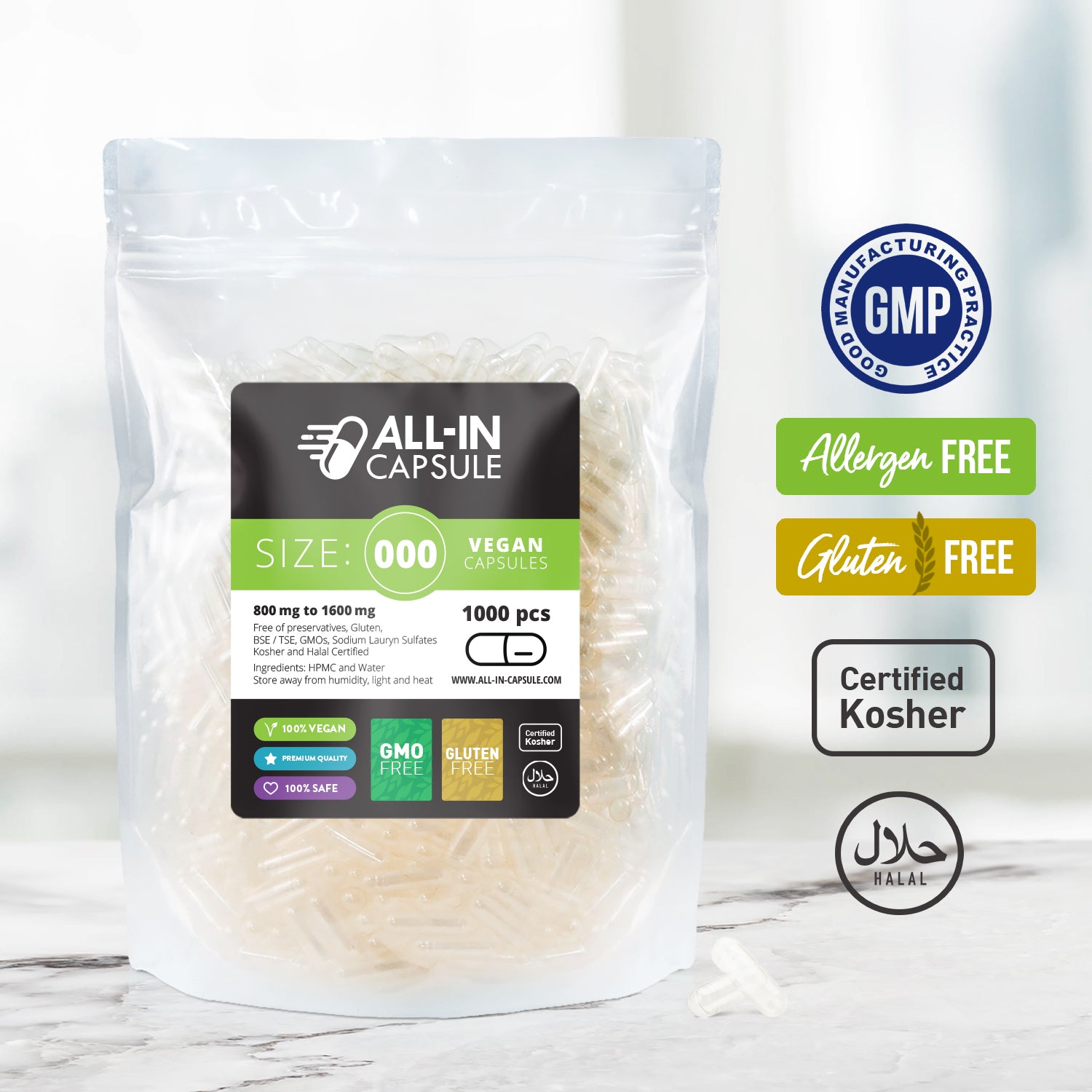 Capsule Filling Machine Size 000 With 1000 Vegetarian Capsules – ALL-IN ...